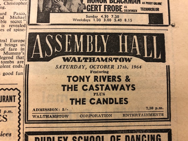 Tony Rivers & The Castaways gigs 1963-1968 | Garage Hangover
