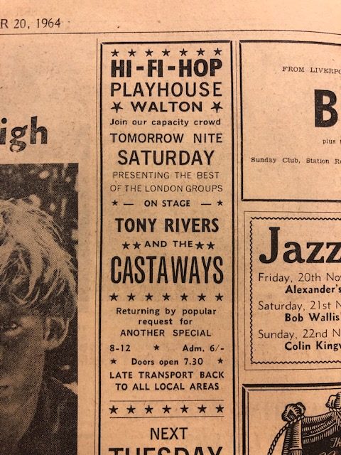 Tony Rivers & The Castaways gigs 1963-1968 | Garage Hangover