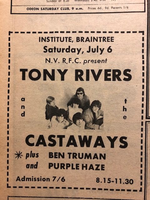 Tony Rivers & The Castaways gigs 1963-1968 | Garage Hangover