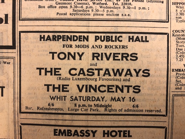 Tony Rivers & The Castaways gigs 1963-1968 | Garage Hangover