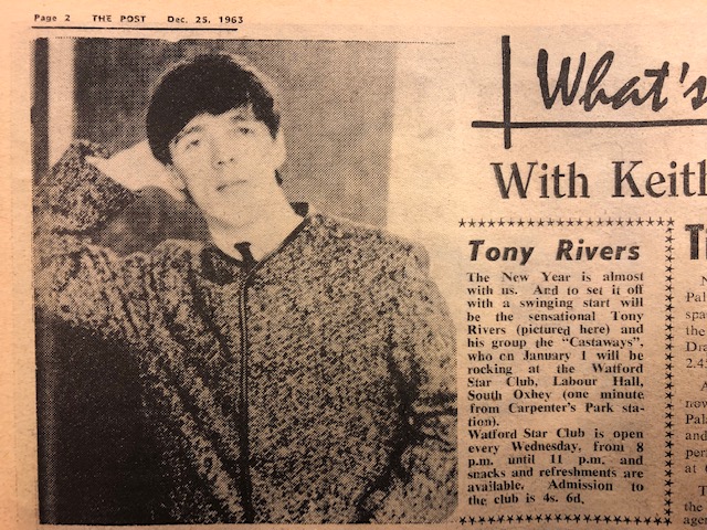 Tony Rivers & The Castaways gigs 1963-1968 | Garage Hangover