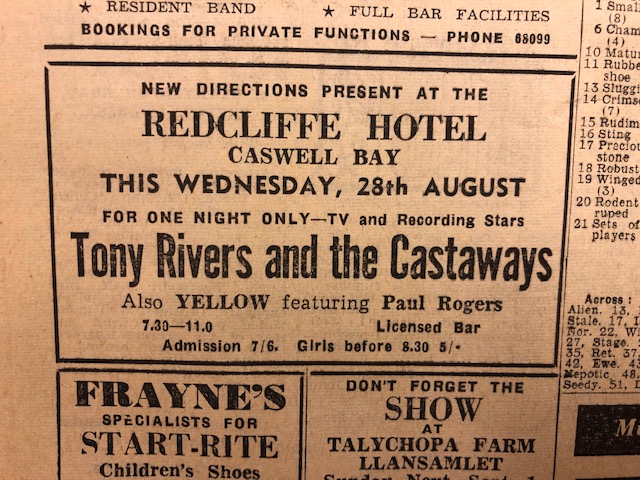 Tony Rivers & The Castaways gigs 1963-1968 | Garage Hangover