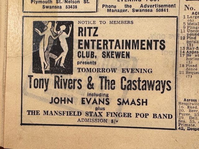 Tony Rivers & The Castaways gigs 1963-1968 | Garage Hangover